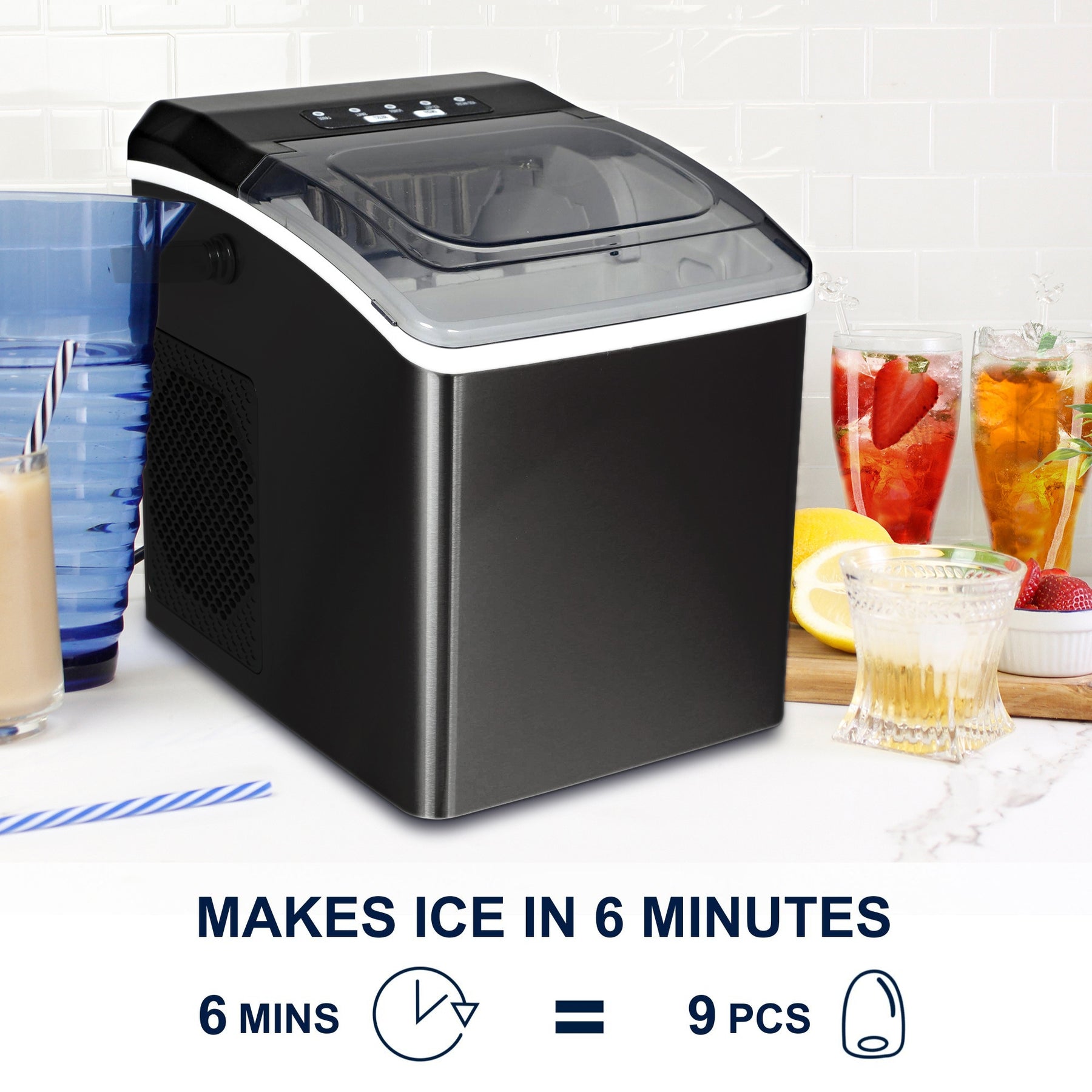 Koolatron Portable Countertop Ice Maker | 26 lbs/24Hrs | Black