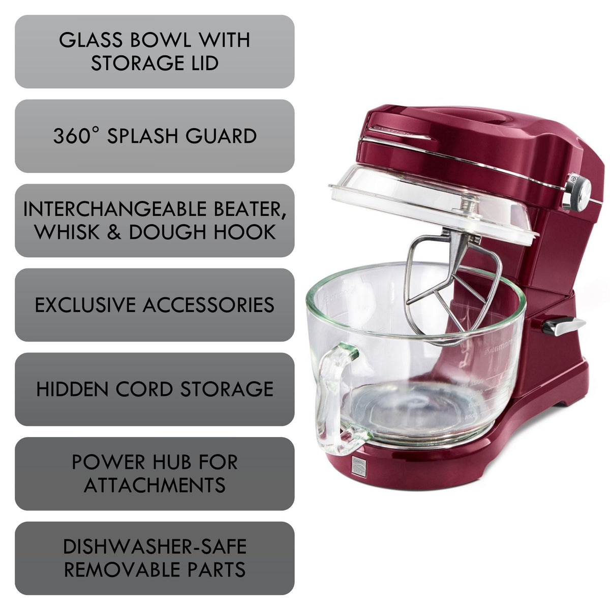 Kenmore Elite Ovation Stand Mixer | Pour-In Top | 5 Quart | Red