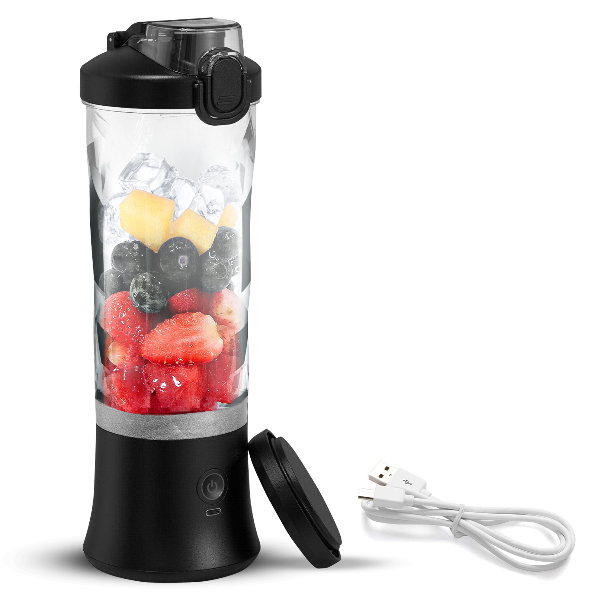 Total Chef Cordless Portable Blender | 20 oz | USB Rechargeable | Black