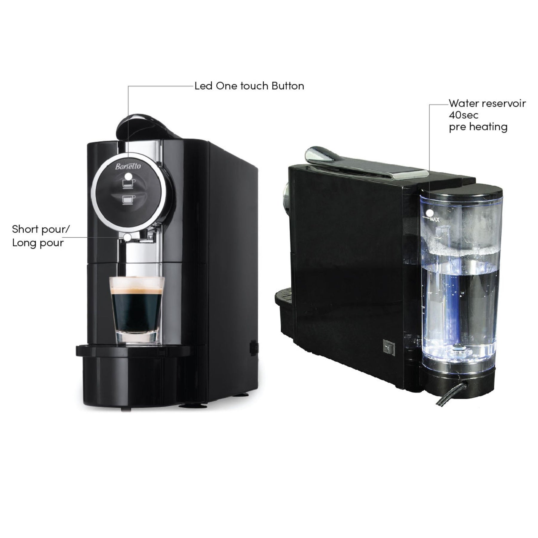 Barsetto One Touch Espresso Maker | Automatic Coffee Machine | Fast ...
