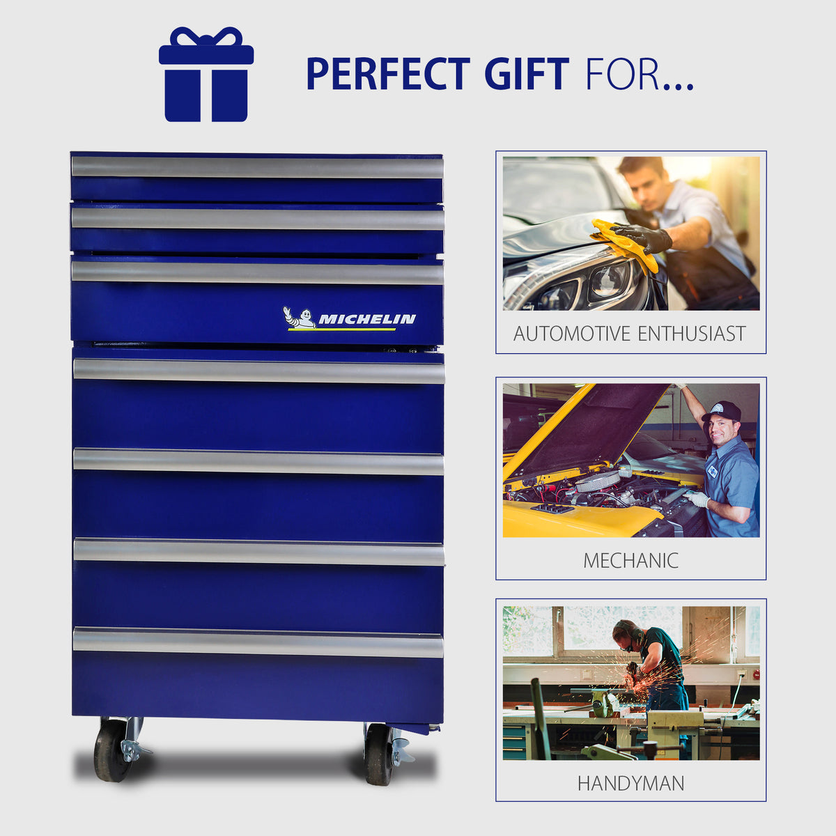 Michelin Tool Chest Fridge | 1.8 cu ft | 3 Tool Drawers