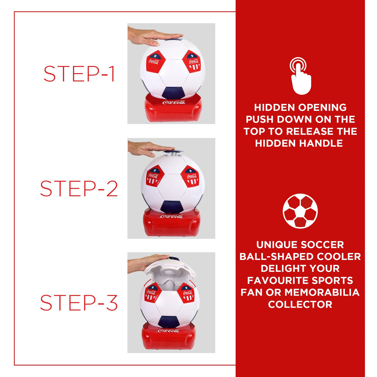 Coca Cola Soccer Ball Mini Fridge | Ball shaped cooler